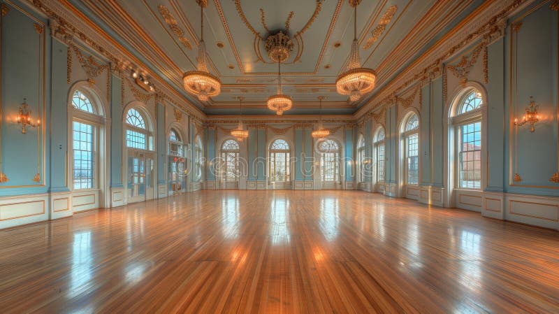 Luxurious Ballroom Interior with Elaborate Decor, Realistic Design, and ...