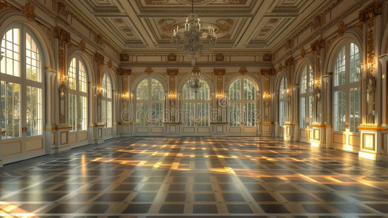 Luxurious Ballroom Interior with Ornate Details in Realistic High ...