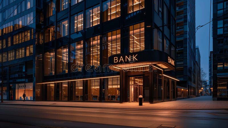 Luxurious Bank Located in the Heart of the Business District Stock ...