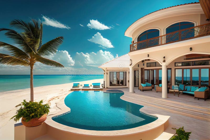 Luxurious Beachfront Villa with Open Floor Plan, Private Pool, and ...