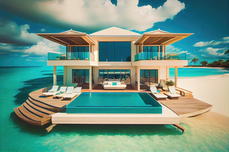 Luxurious Beachfront Villa with Private Infinity Pool, Sun Deck and Hot ...