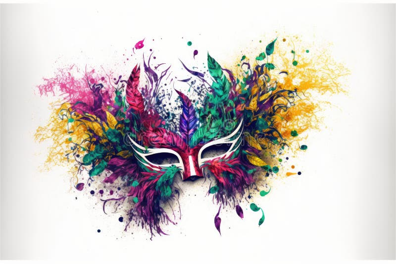 A Luxurious and Beautiful Colorful Mask with on a White Background ...