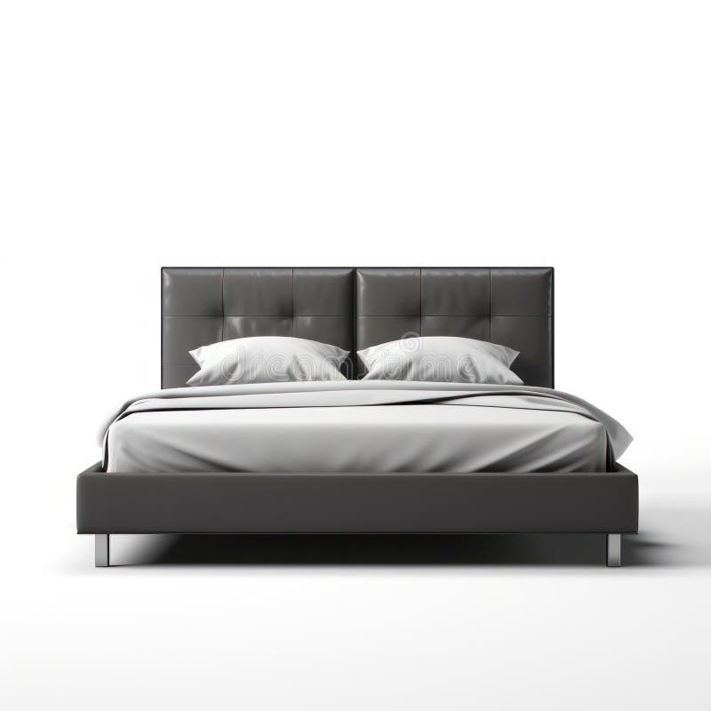 Luxurious Bedroom, Comfortable Modern Bed 3d Render Isolated on White ...