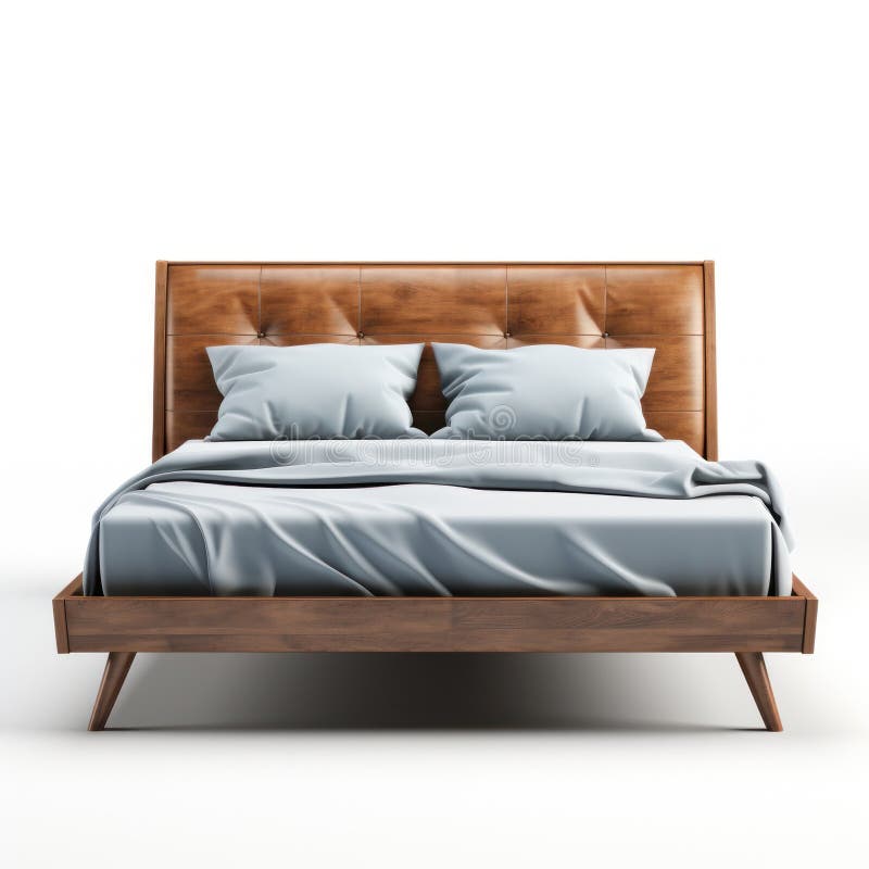 Luxurious Bedroom, Comfortable Modern Bed 3d Render Isolated on White ...