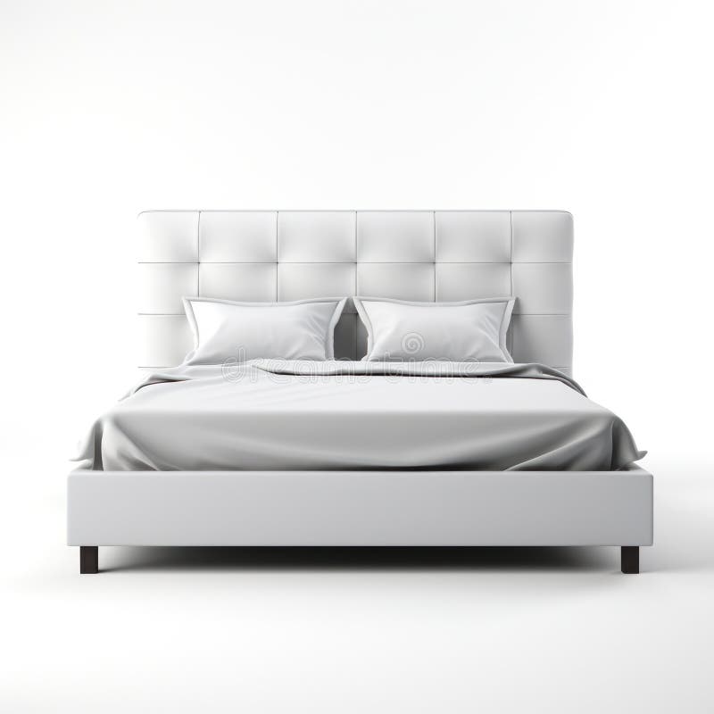 Luxurious Bedroom, Comfortable Modern Bed 3d Render Isolated on White ...