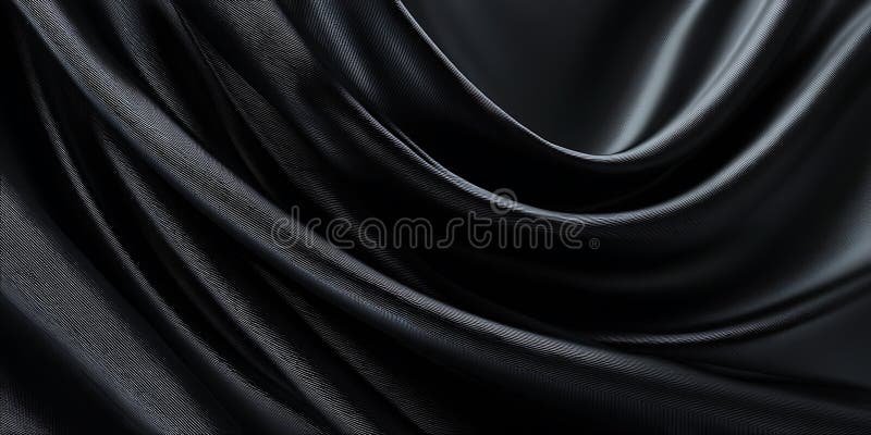 Luxurious Black Fabric Texture Elegant Draped Material Stock ...