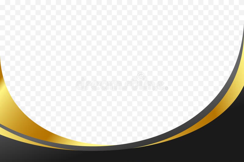 Luxurious Black and Gold Curved Vector Background Border for Elegant ...