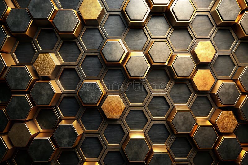 Luxurious Black and Gold Hexagon Pattern Background a Geometric ...