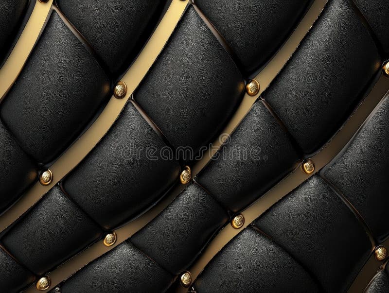 Luxurious Black Leather and Gold Geometric Pattern Stock Illustration ...