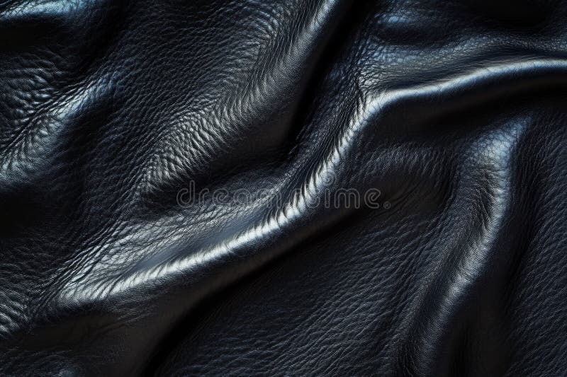 Luxurious Black Leather Texture with Intricate Folds. Neural Network AI ...