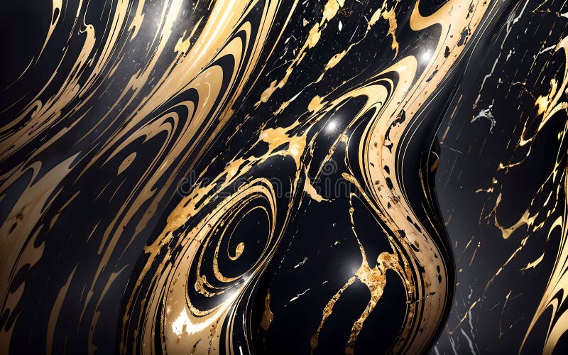 A Luxurious Black Marble Background with Liquid Patterns and a Stunning ...