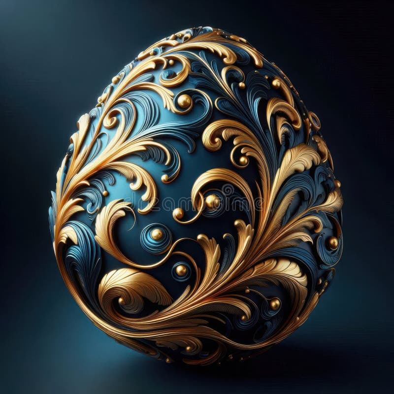 Luxurious Blue Egg Design stock illustration. Illustration of ...