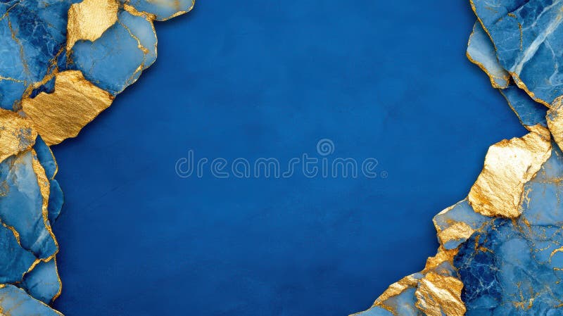 Luxurious Blue and Gold Marble Abstract Design with Elegant Textured ...
