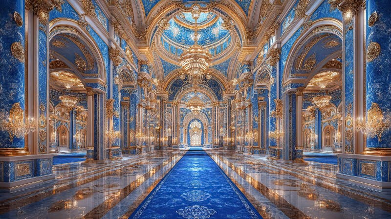 Royal Hall with Red Curtains Stock Vector - Illustration of curtain ...