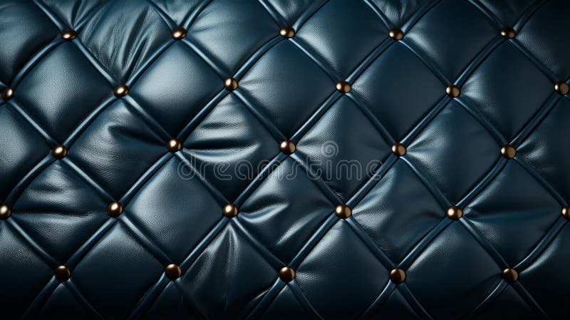 Luxurious Blue Leather Couch with Gold Studs and Quilted Pattern Stock Illustration ...
