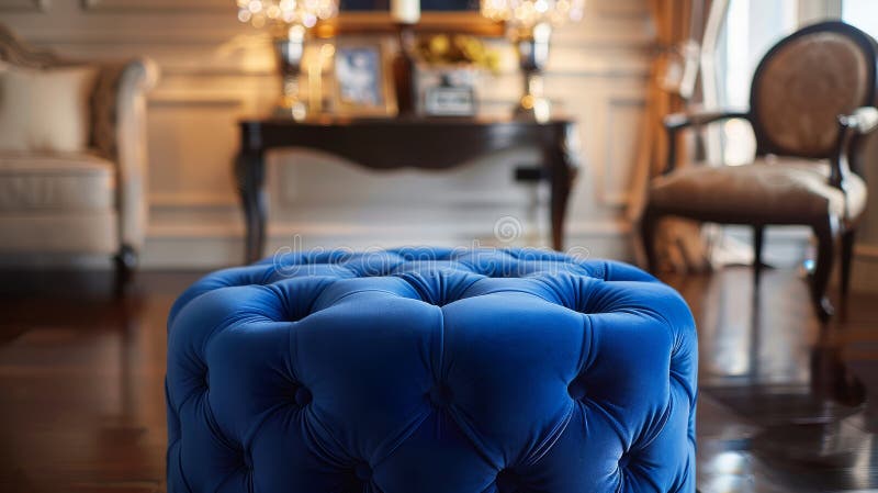 Luxurious Blue Ottoman Elegant Classic Living Room Stock Photos - Free ...