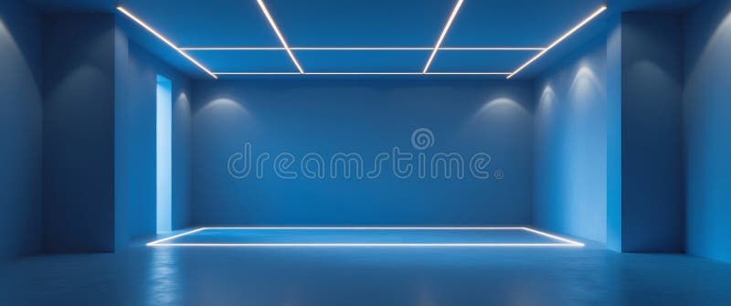 Luxurious Blue Studio Room with Spotlights Serves As Captivating Stock ...