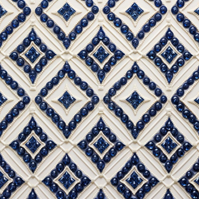 Luxurious Blue and White Tile Pattern with Intricate Detail Stock ...