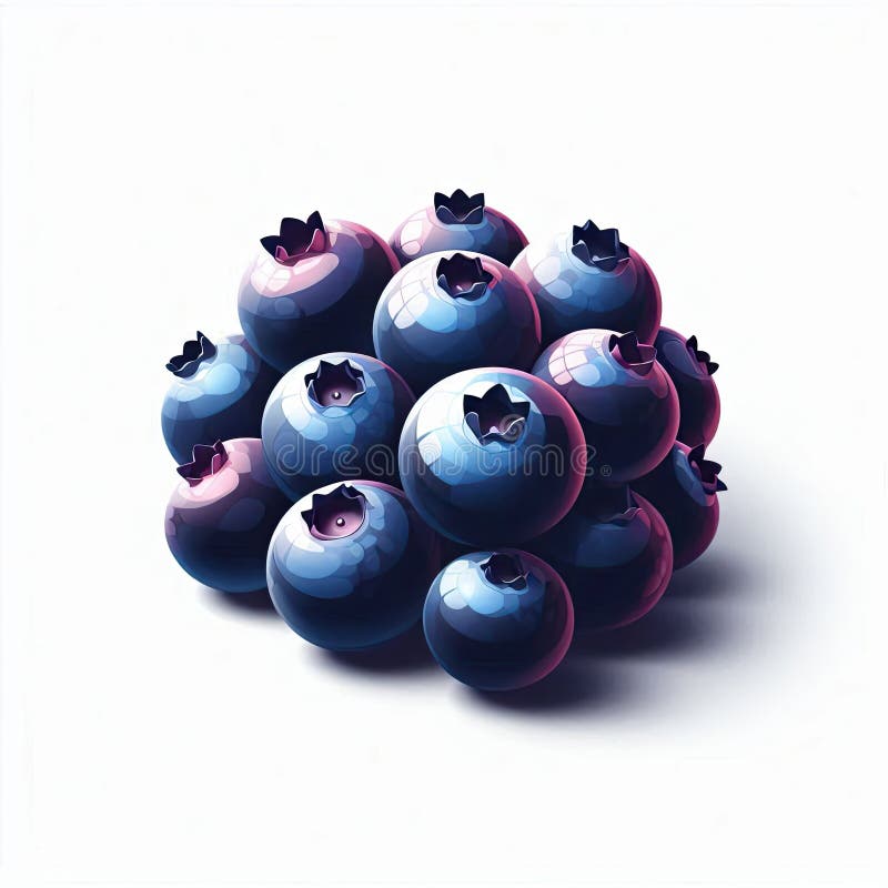 Luxurious Blueberries with Deep Saturation Stock Illustration ...