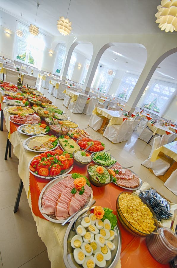 Food on buffet table stock image. Image of dinner, platters - 33277097