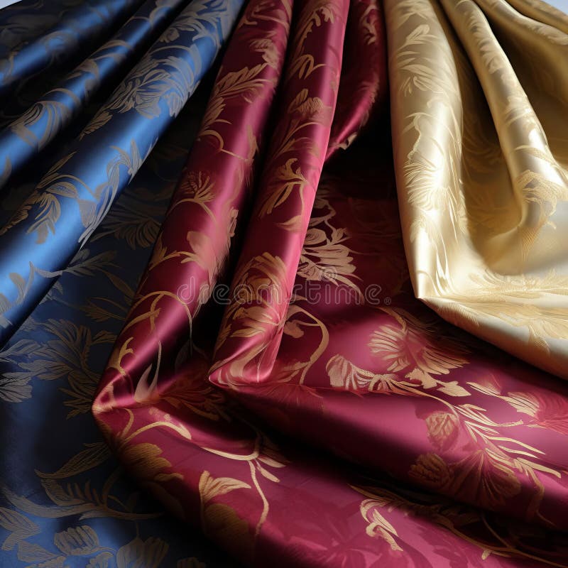 Luxurious Brocade Fabric Design with Elegant Floral Patterns Stock ...