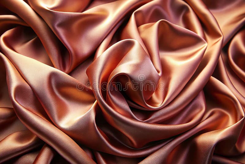 Luxurious Bronze Satin Draped Fabric Texture Stock Illustration ...