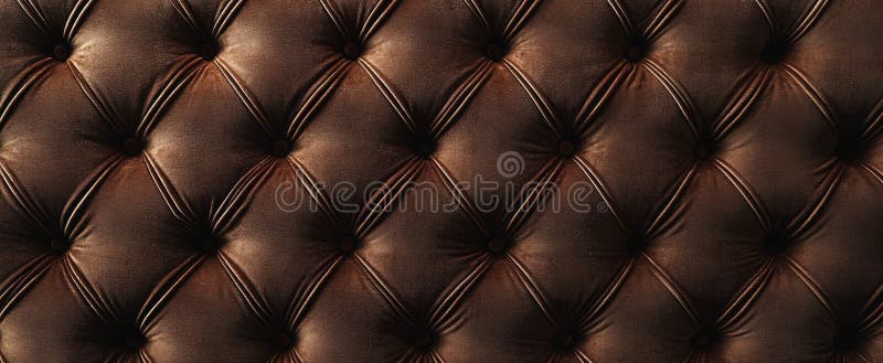 Luxurious Brown Leather Upholstery with Diamond Tufted Pattern and ...