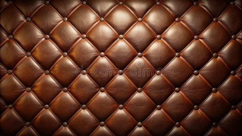 Luxurious Brown Leather Upholstery Texture with Diamond Pattern and ...