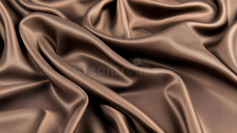 Luxurious Brown Satin Fabric Texture Close-Up Stock Photo - Image of ...