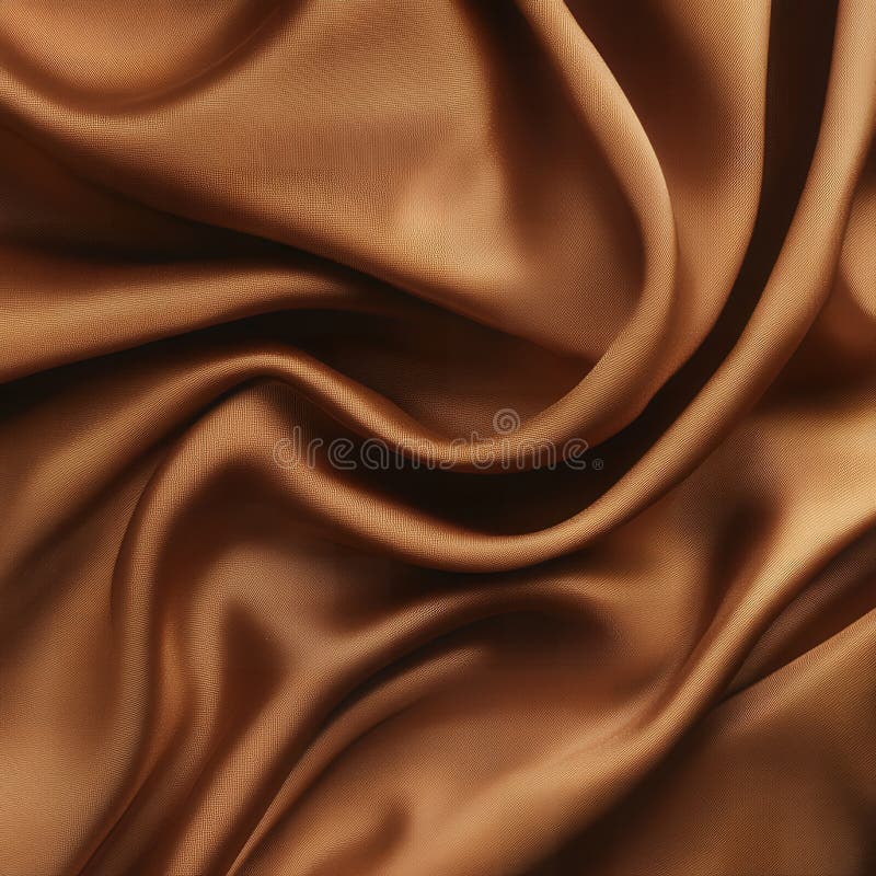 Luxurious Brown Silk Fabric Draped Elegant Soft Texture Background ...