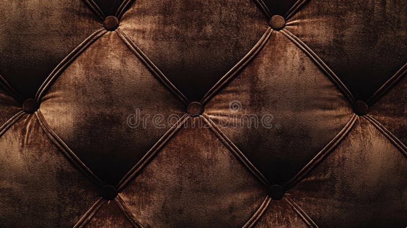 Luxurious Brown Velvet Tufted Fabric Texture with Diamond Pattern and ...