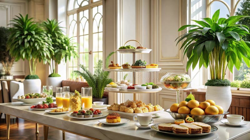 A Luxurious Buffet Display Featuring an Array of Gourmet Delicacies and ...