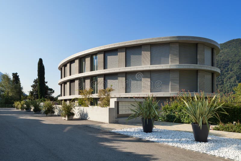 Luxurious Building Exterior Stock Photo - Image of concrete, street ...