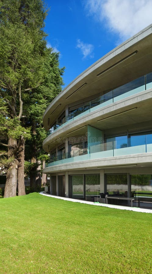 Luxurious Building with Garden Stock Image - Image of residence, home ...