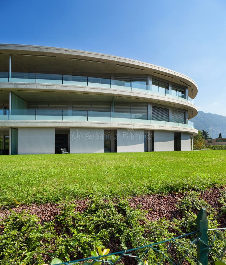 Luxurious Building with Garden Stock Photo - Image of terrace, building ...