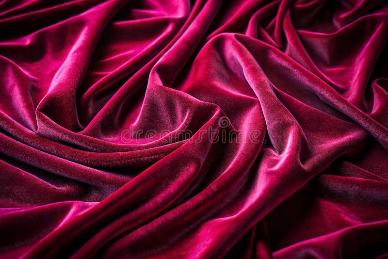 Luxurious Burgundy Velvet Fabric Drapes Stock Illustration ...