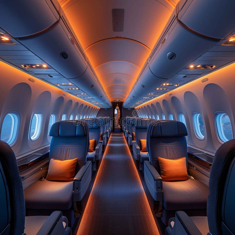 Luxurious Business Class Airplane Cabin Stock Illustration Illustration Of Class Comfortable