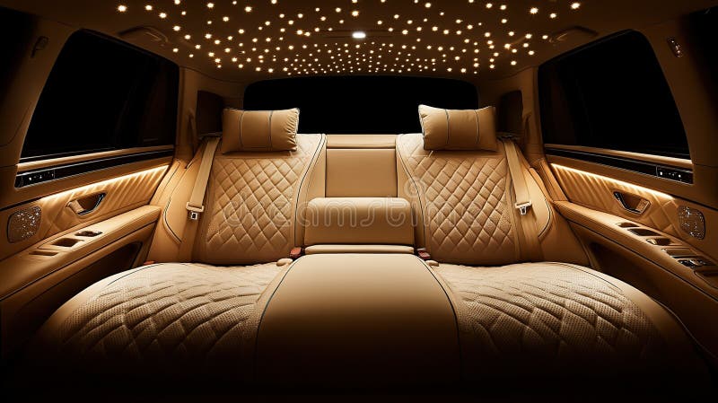 Luxurious Car Backseat, Night, Starry Ceiling, Comfort Stock Image ...