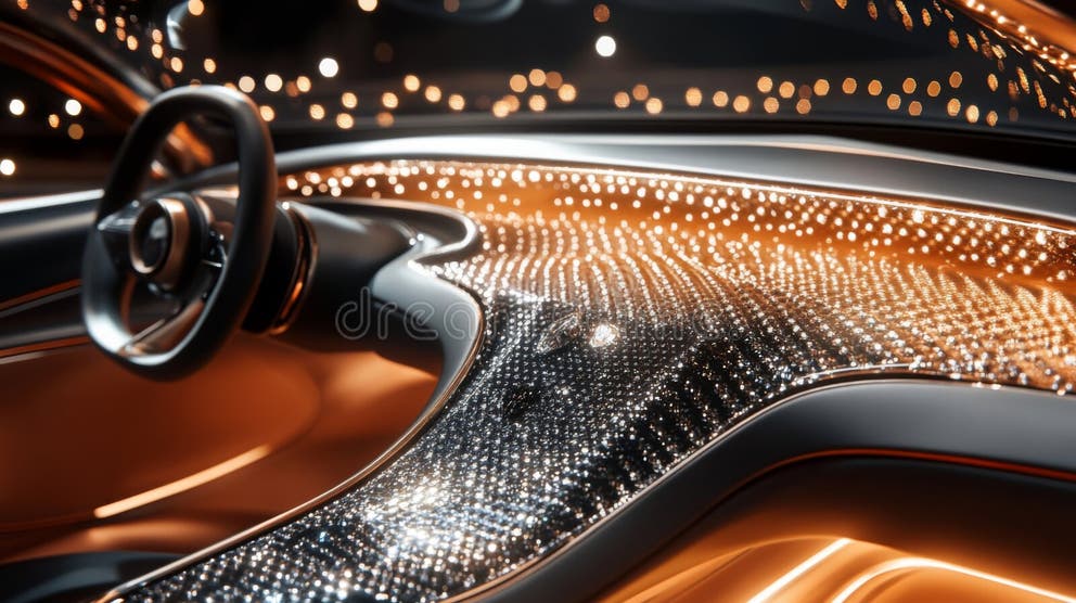 Luxurious Car Interior Dashboard Design Detail Stock Illustration ...