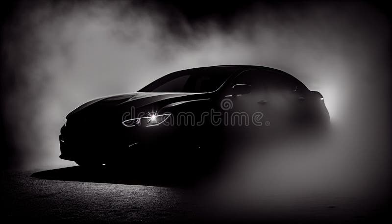 Luxurious Car Lights Piercing the Darkness, Made with Generative AI ...