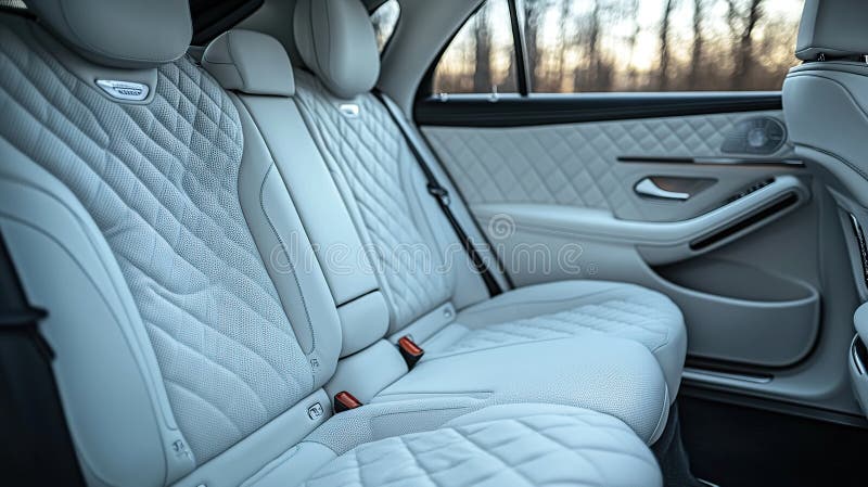 Luxurious Car S Rear Seats with Quilted Leather Upholstery Stock ...