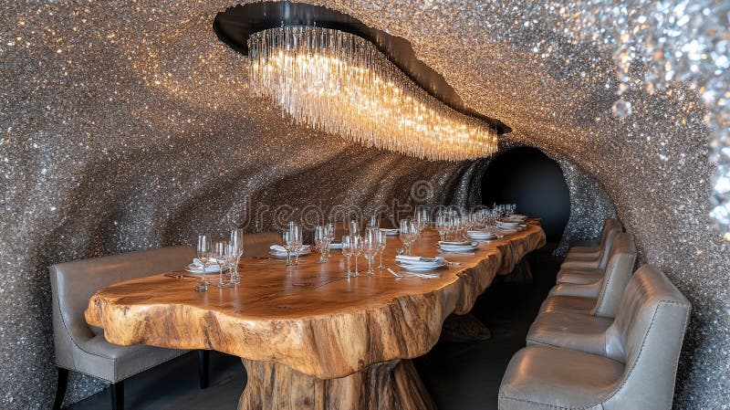 Luxurious Cave-like Dining Experience Stock Photo - Image of glamorous ...