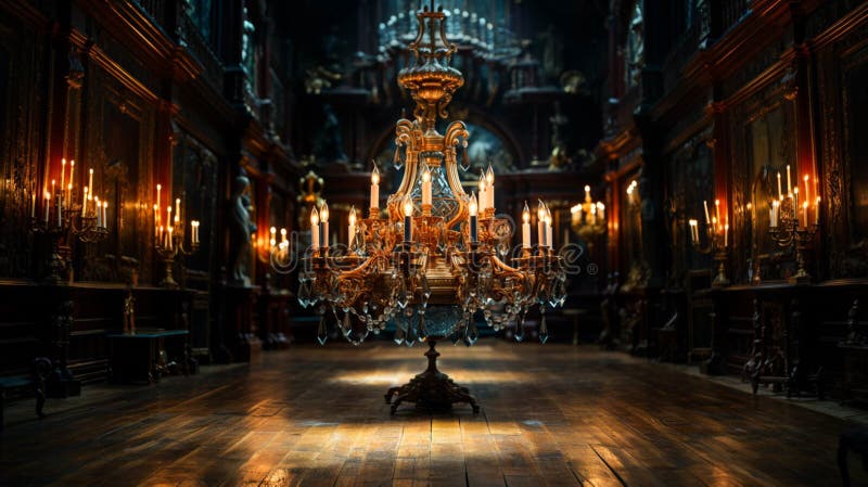 A Luxurious Chandelier in a Hall Room Stock Photo - Image of grand ...