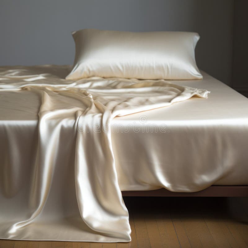 Luxurious Charmeuse Silk Bed Sheet in Cream - Exquisite Craftsmanship ...