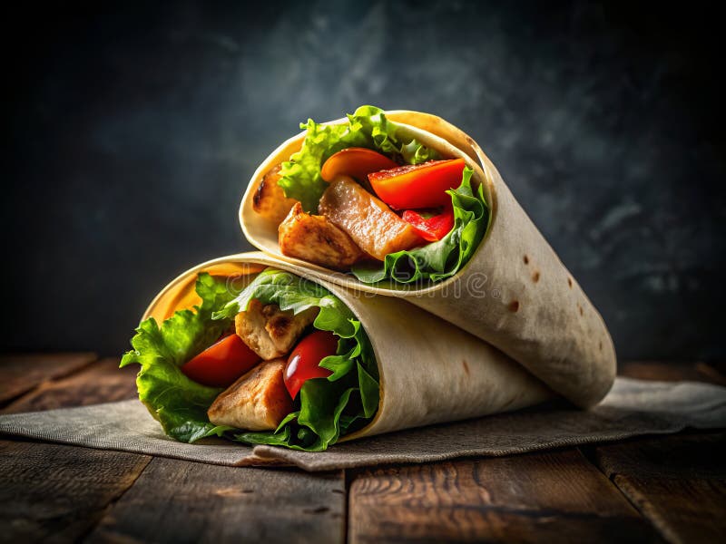 A Luxurious Chicken Wrap Still Life Formal Studio Lighting Dramatic ...