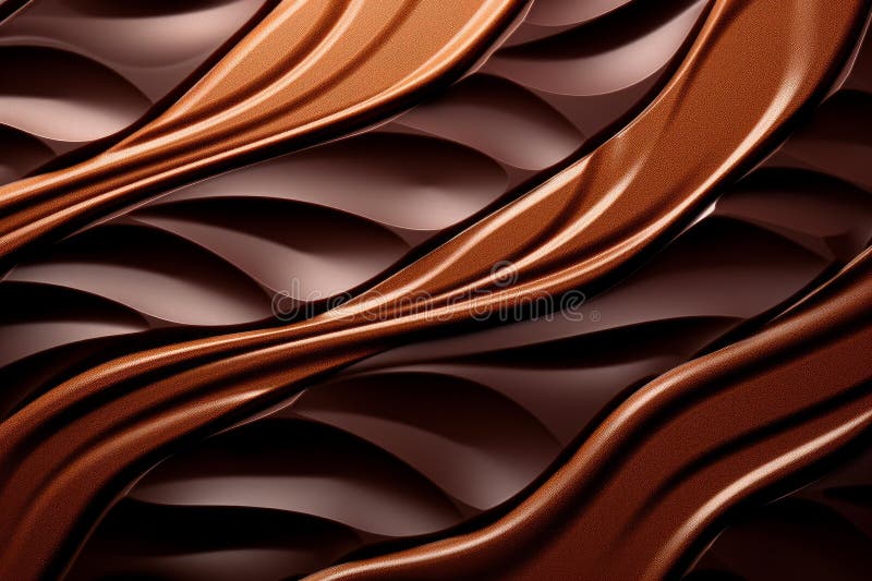 Luxurious Chocolate Texture with Smooth Waves Creating an Elegant Abstract Background Stock ...