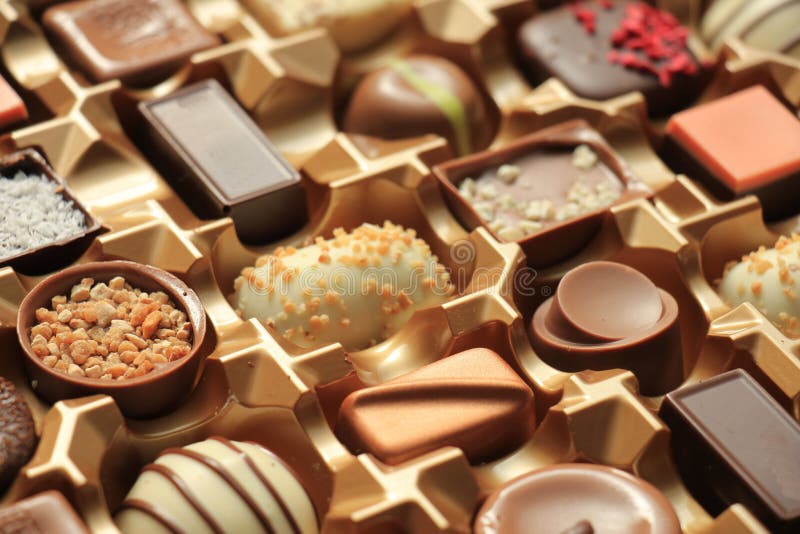Luxurious Chocolates in Box Stock Photo - Image of collection ...