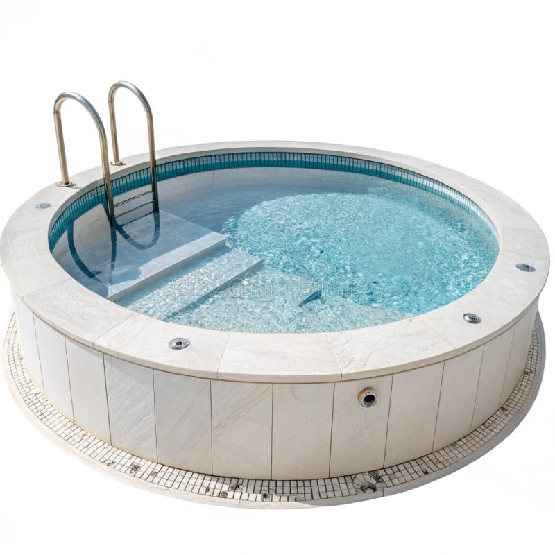 Luxurious Circular Plunge Pool Isolated on White Background Stock ...