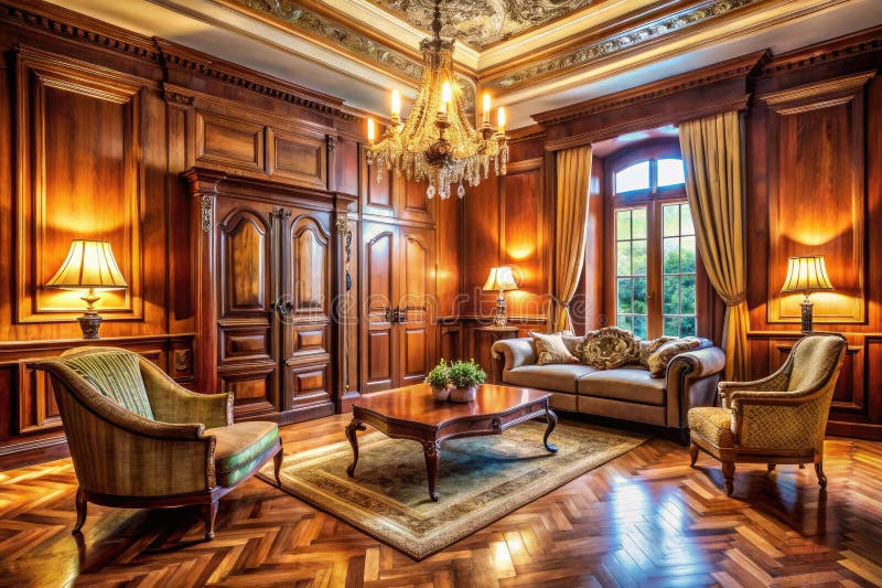 A Luxurious Classic Home Interior Rich Wood Doors Architectural Details ...