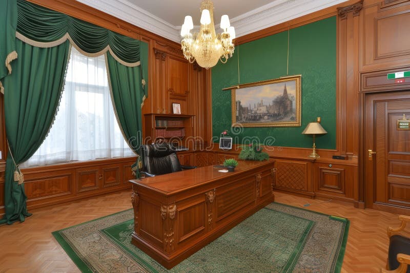 Luxurious Classic Office Interior of a Government Official with Elegant ...